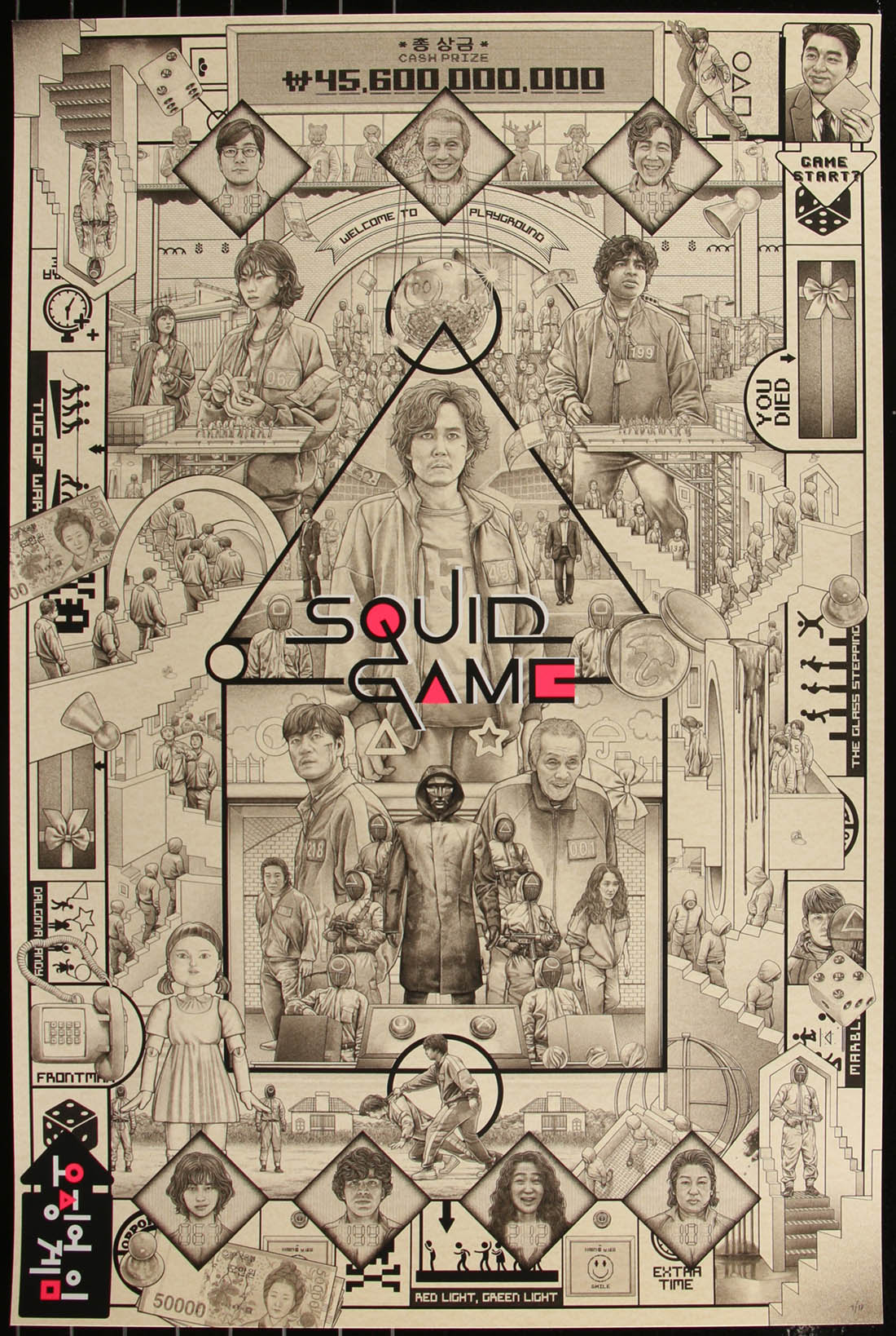 Squid Game (Keyline Edition) by Ise Ananphada 9/38 Screen Print Movie – NightRARE