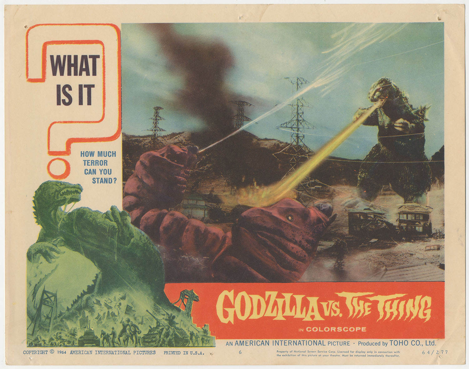 Godzilla vs. The Thing Original Vintage #6 Lobby Card Gojira vs Mothra ...