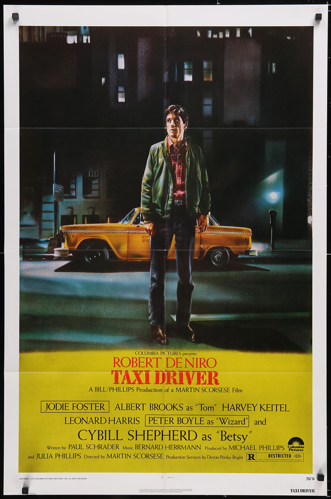 Taxi Driver by Guy Peellaert, Rolled 1sh 27" x 41" Original Vintage Mo ...